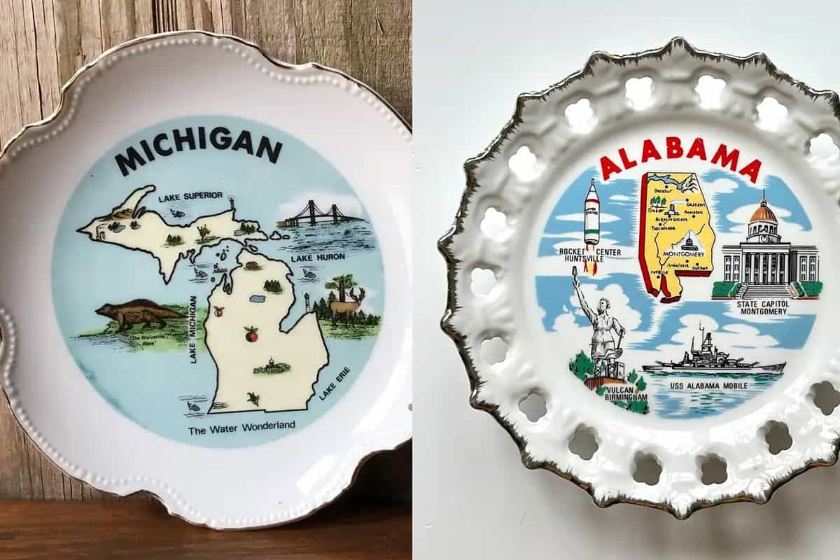 The 50 Best Vintage Souvenir State Plates, From Alabama to Wyoming ...